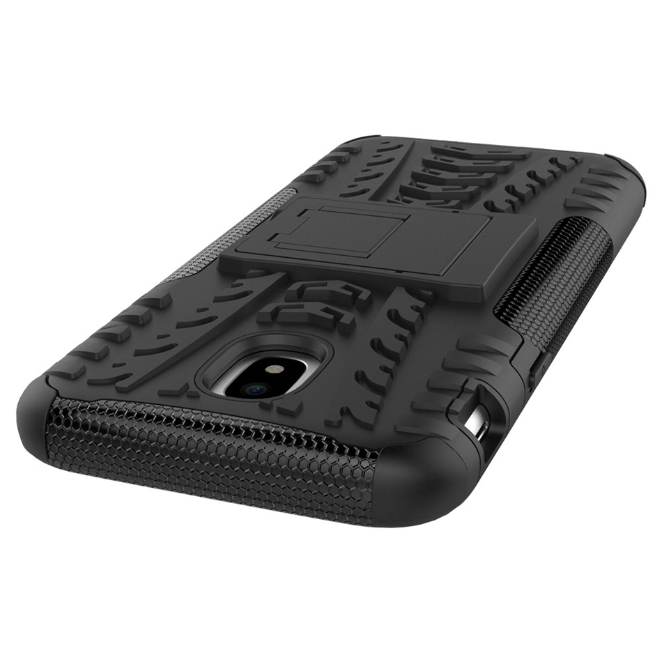 Dual Layer Rugged Tough Case for Samsung Galaxy J5 Pro (Black)